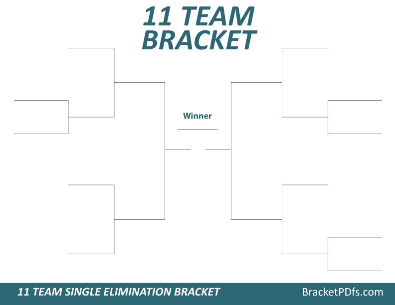 11 Team Bracket Single Elimination - Printable Bracket in 14 different ...