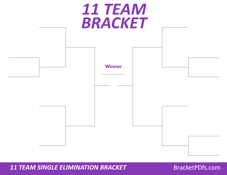 11 Team Bracket Single Elimination - Printable Bracket in 14 different ...