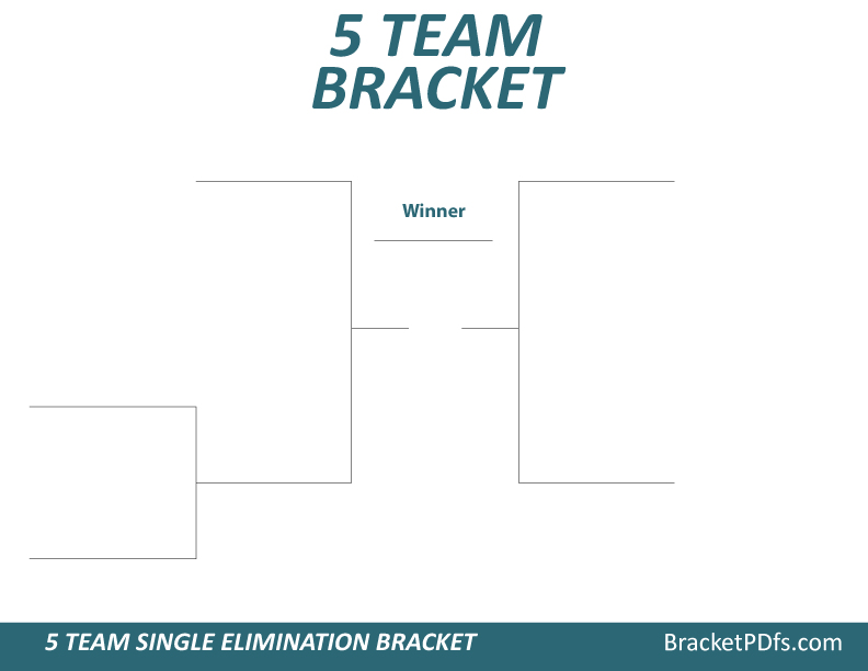 5 Team Bracket Single Elimination - Printable Bracket in 14 different ...