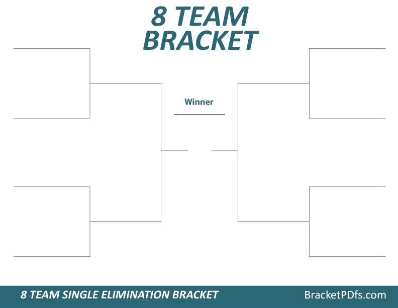 8 Team Bracket Single Elimination - Printable Bracket in 14 different ...