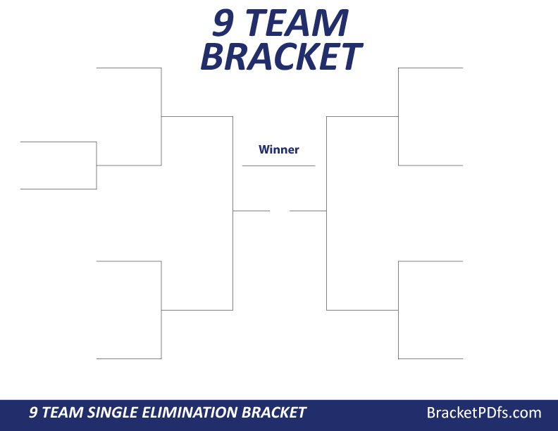 9 Team Bracket Single Elimination - Printable Bracket in 14 different ...